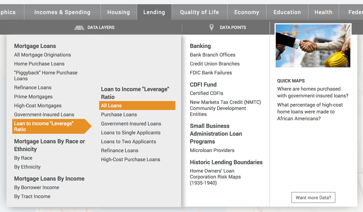 Downoading data from PolicyMap